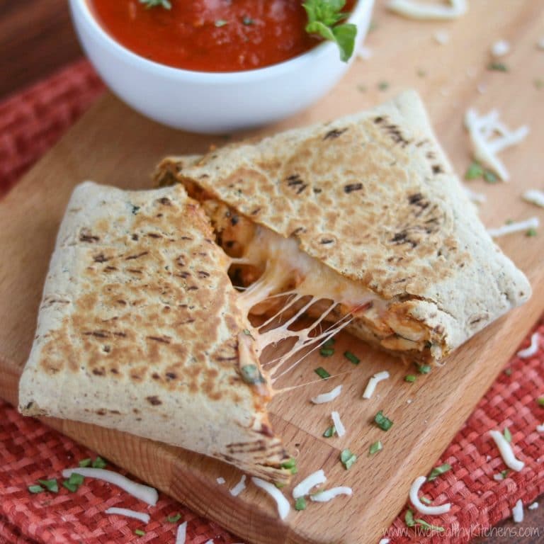 Easy Chicken Parmesan Wraps - Two Healthy Kitchens