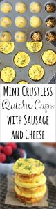 Mini Crustless Quiche Cups with Sausage and Cheese - Two Healthy Kitchens