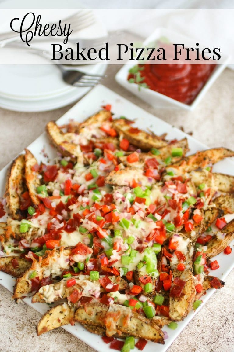 Cheesy Oven-Baked Pizza Fries - Two Healthy Kitchens