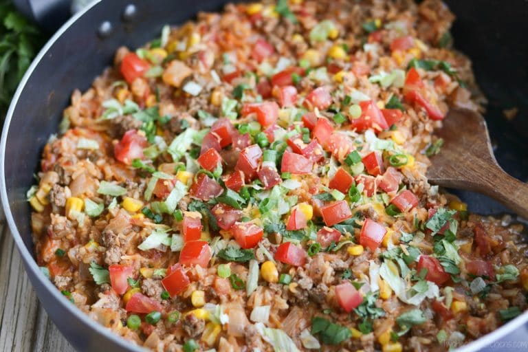 One-Pot Mexican Rice Skillet Dinner - Two Healthy Kitchens