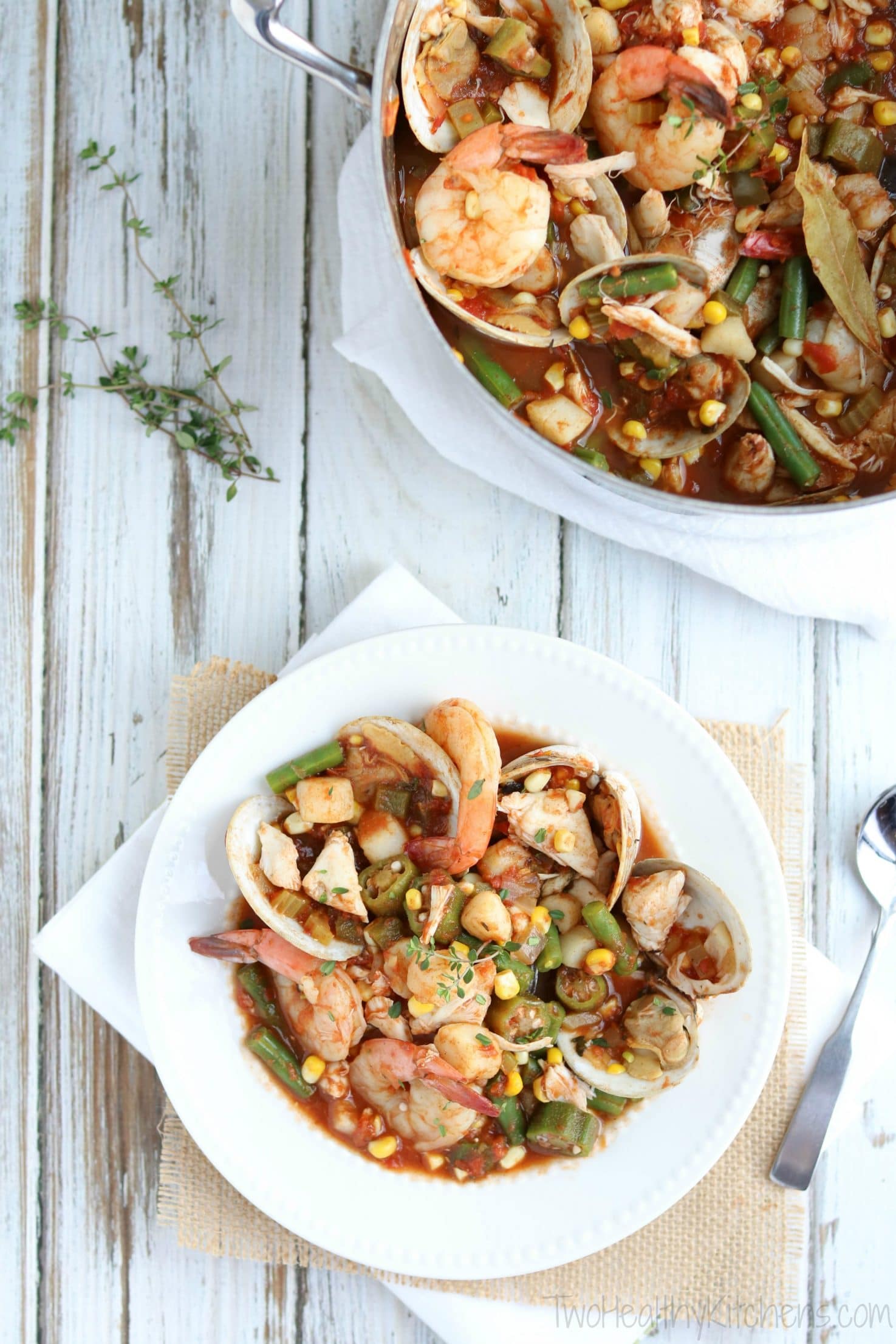 Sea Island Seafood Stew from Skull Creek Boathouse - Two Healthy Kitchens