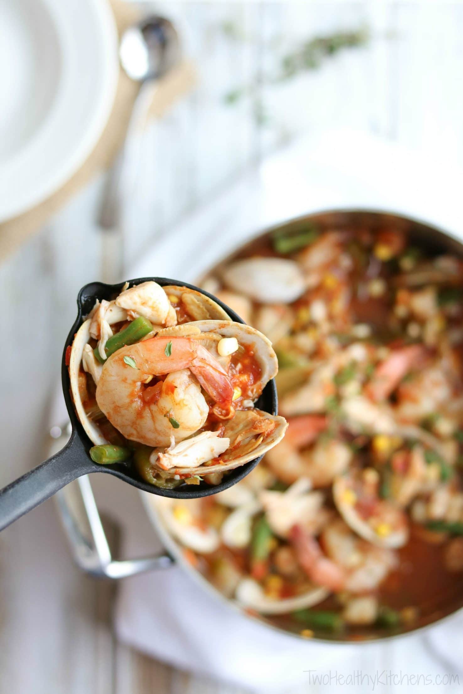 Sea Island Seafood Stew from Skull Creek Boathouse - Two Healthy Kitchens