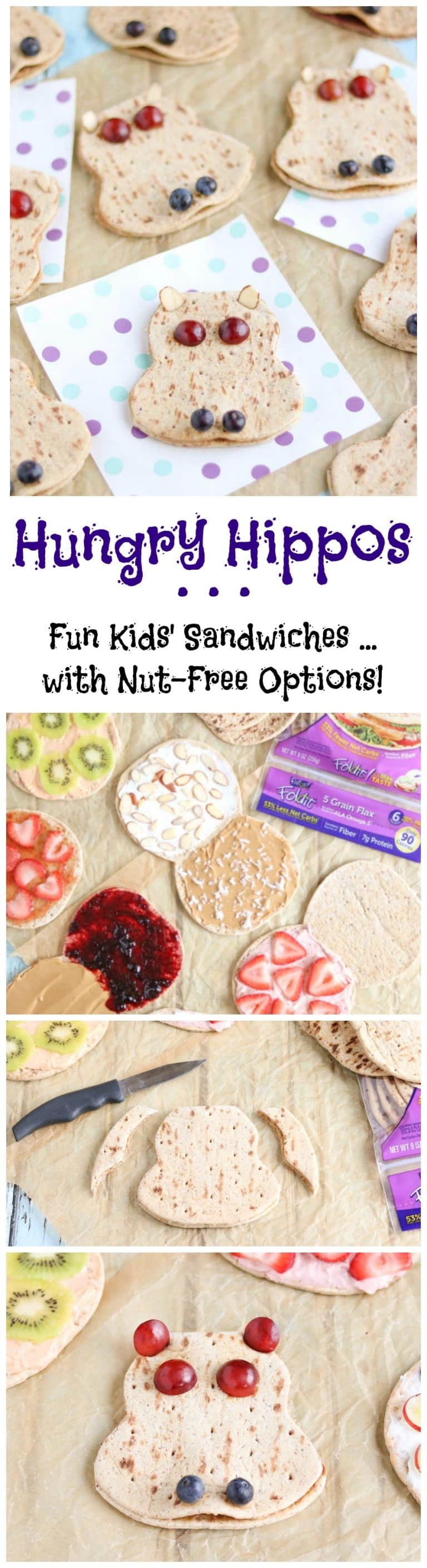 Hungry Hippos (Fun Sandwich Recipe for Kids) - Two Healthy Kitchens