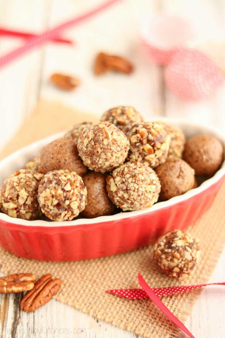 No-Bake Gingerbread Date Balls - Two Healthy Kitchens