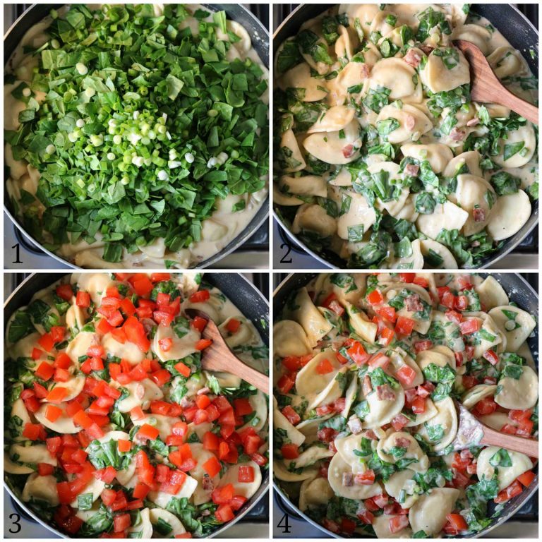 Cheesy BLT Pierogi Skillet Dinner - Two Healthy Kitchens