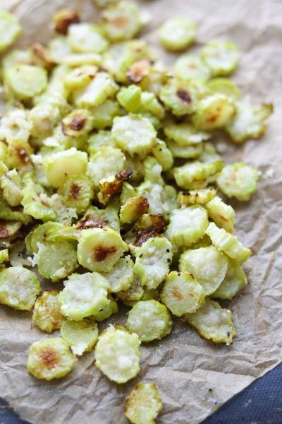 Parmesan Roasted Broccoli Stalks - Two Healthy Kitchens