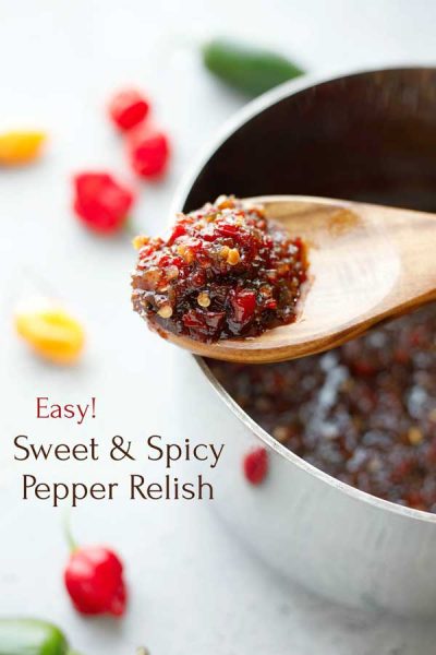 Sweet and Spicy Pepper Relish - Two Healthy Kitchens