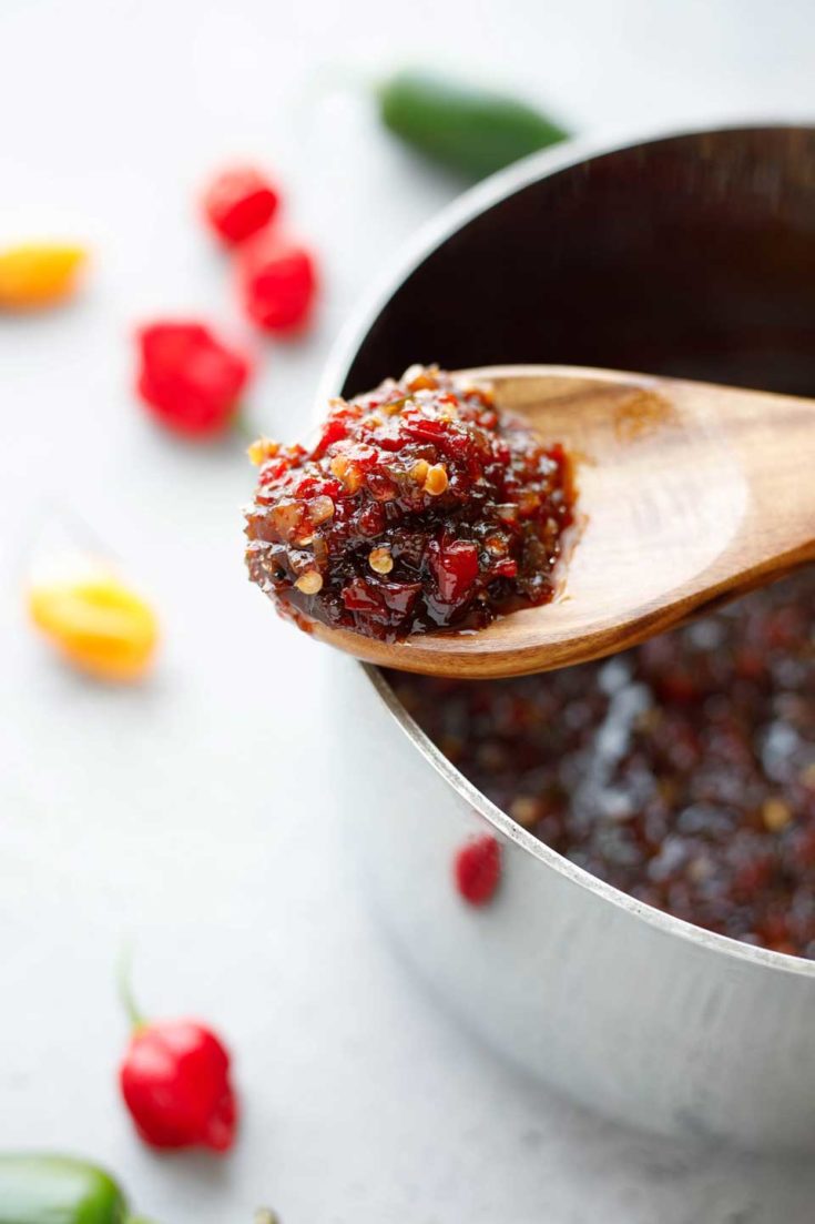 Sweet and Spicy Pepper Relish - Two Healthy Kitchens