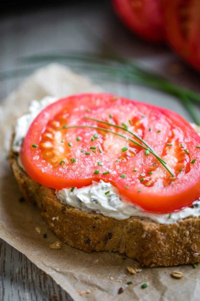 The Best Open-Faced Tomato Sandwich - Two Healthy Kitchens