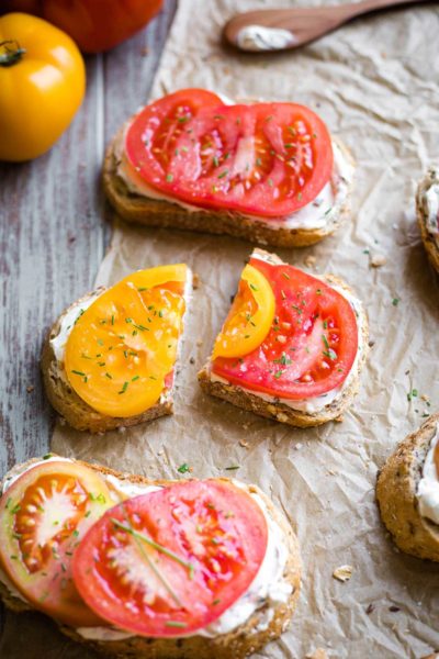 The Best Open-Faced Tomato Sandwich - Two Healthy Kitchens
