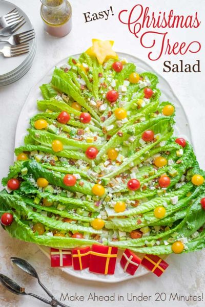 Chicken Cobb "Christmas Tree" Holiday Salad - Two Healthy Kitchens