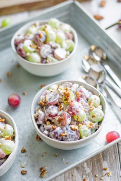 Grape Salad with Cream Cheese-Vanilla Dressing - Two Healthy Kitchens