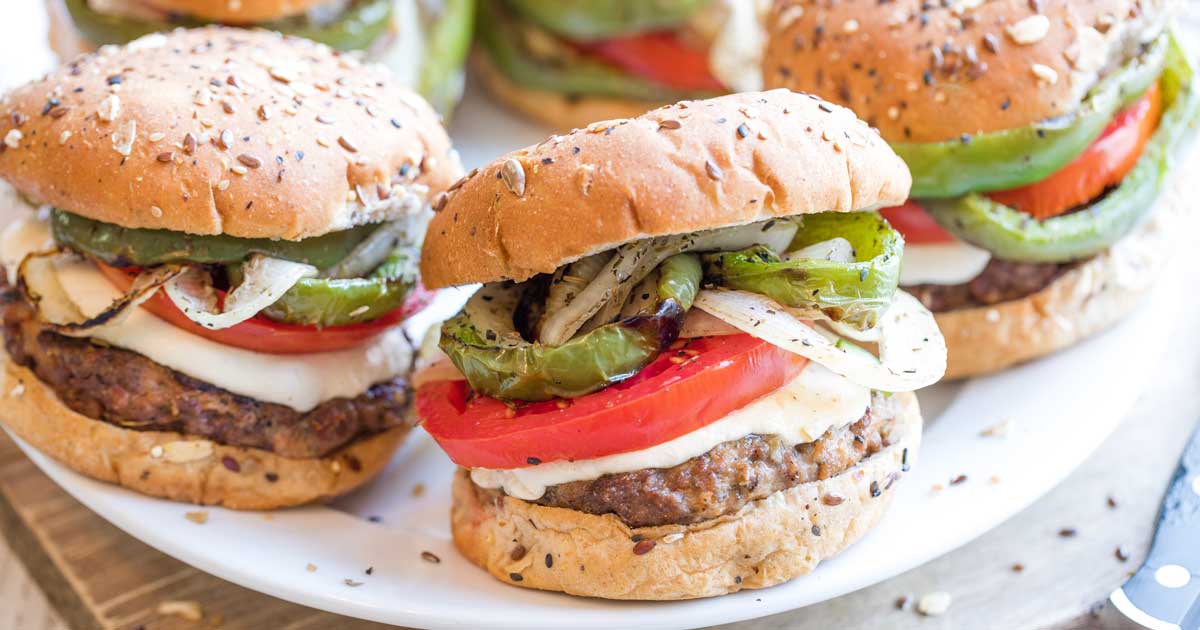 Italian Grilled Hamburgers - Big Flavor & So Easy! | Two Healthy Kitchens